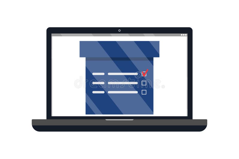 Laptop Screen with Checklist Document. Stock Vector - Illustration of ...