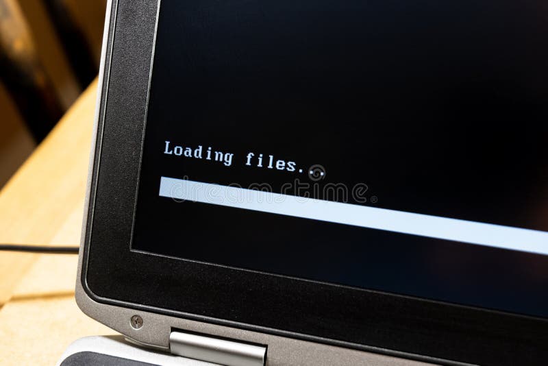 Laptop Screen, Computer Display Closeup, Loading Files Progress Bar ...