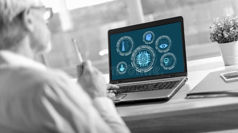 Ai Concept on a Laptop Screen Stock Photo - Image of abstract ...
