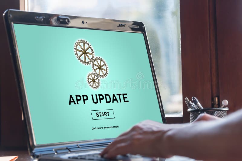 Application Update Concept on Different Devices Stock Photo - Image of ...