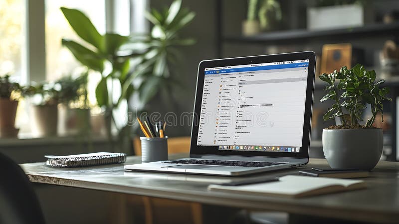 Laptop Screen Displaying Blank Browser Stock Photo - Image of blank ...