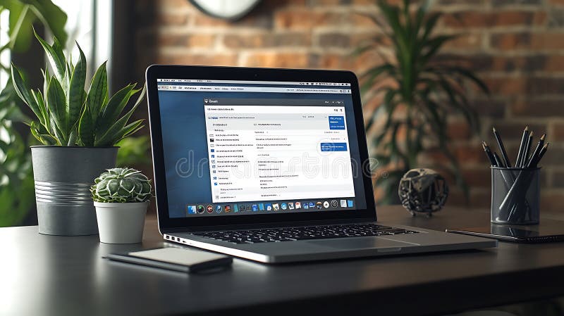 Laptop Screen Displaying Blank Browser Stock Image - Image of blank ...