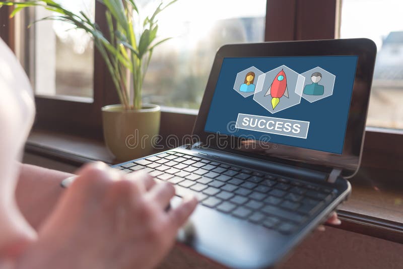 Business Success Concept on a Laptop Screen Stock Image - Image of ...