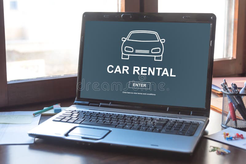 Car Rental Concept on a Laptop Screen Stock Image - Image of concept ...