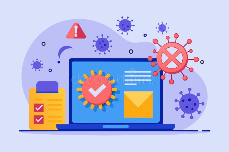 A Laptop Screen Displaying a Check Mark Symbol, Indicating Completion ...