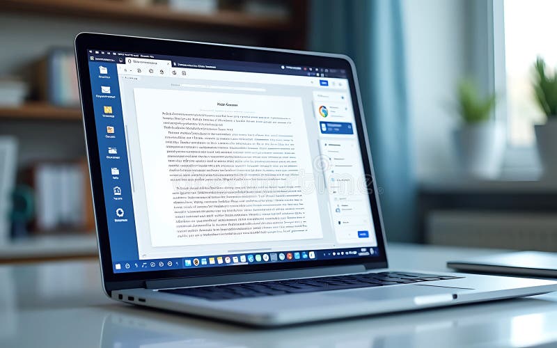 A Laptop Screen Displaying a Cloud-based Document Editing Platform ...
