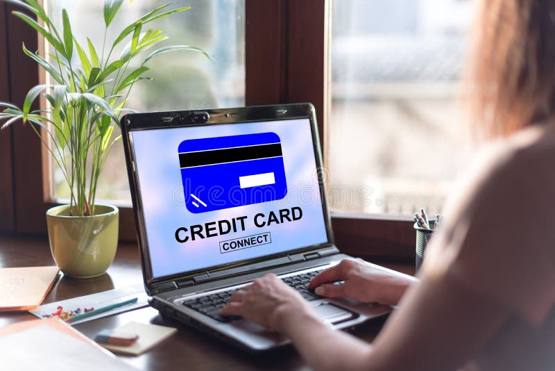 Credit Card Concept on a Laptop Screen Stock Photo - Image of business ...