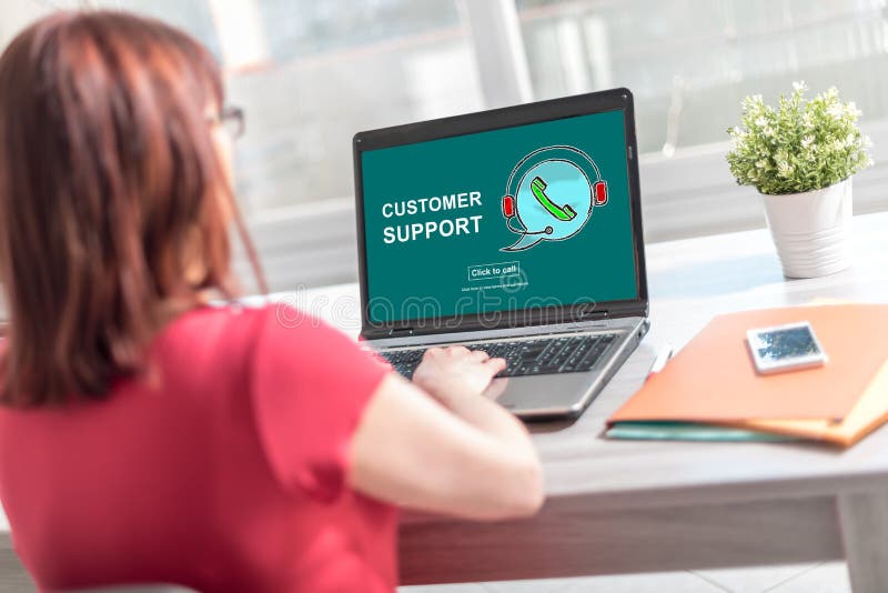Customer Support Concept on a Laptop Screen Stock Image - Image of ...