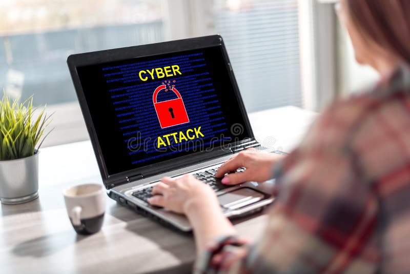 Cyber Attack Concept on a Laptop Screen Stock Image - Image of digital ...