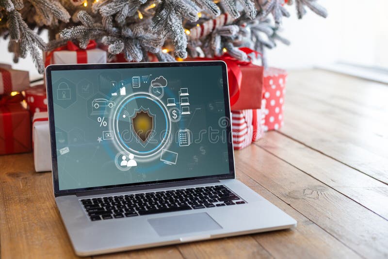 Cyber Security Theme with Person Using a Laptop Editorial Photo - Image ...