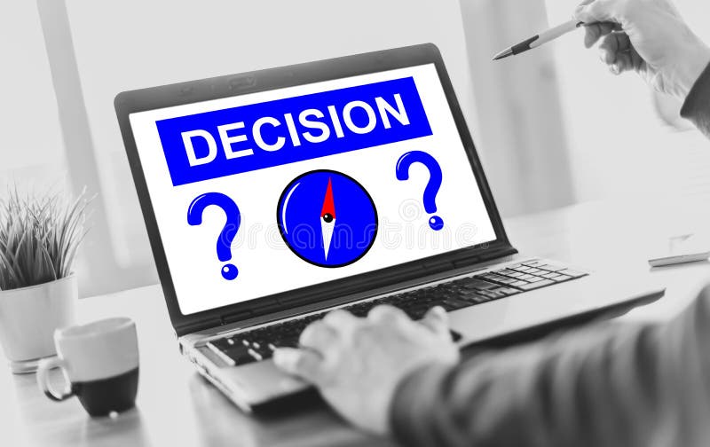 Decision Concept on a Laptop Screen Stock Illustration - Illustration ...