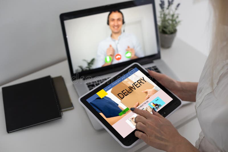 Laptop Screen Displaying a Delivery Tracking Concept Stock Image ... Laptop Screen Displaying a Delivery Tracking Concept Stock Image ...