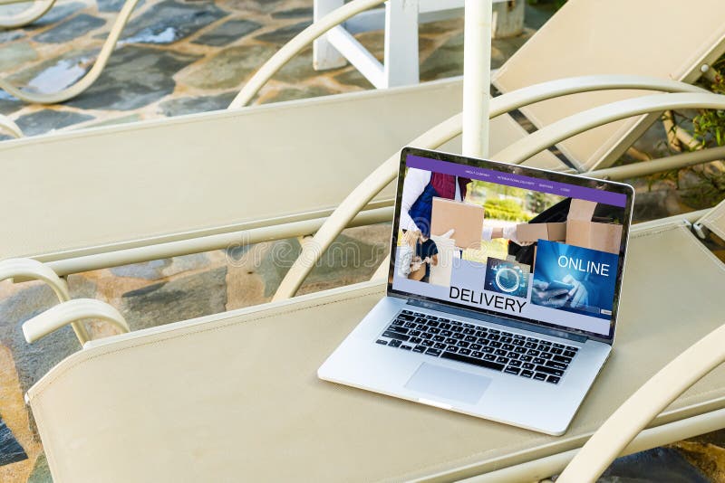 Laptop Screen Displaying a Delivery Tracking Concept Editorial Image ...