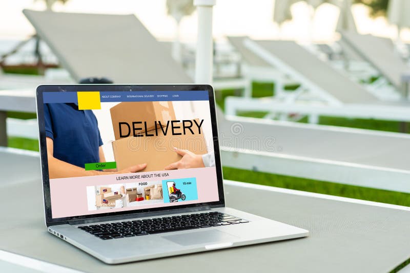 Laptop Screen Displaying a Delivery Tracking Concept Editorial Stock ... Laptop Screen Displaying a Delivery Tracking Concept Editorial Stock ...