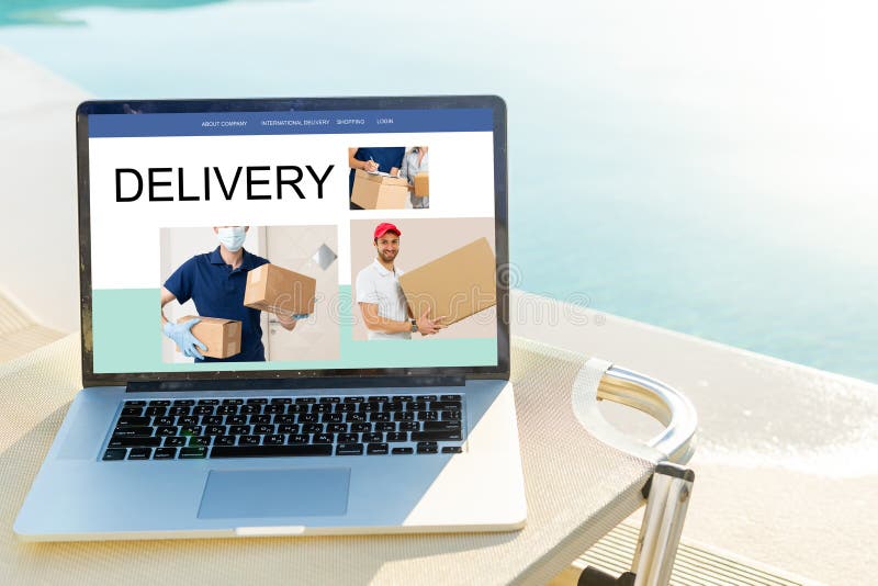 Laptop Screen Displaying a Delivery Tracking Concept Editorial ...