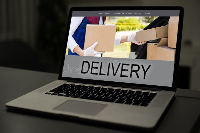 Laptop Screen Displaying a Delivery Tracking Concept Stock Image ... Laptop Screen Displaying a Delivery Tracking Concept Stock Image ...