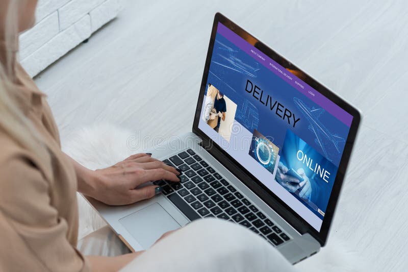Laptop Screen Displaying a Delivery Tracking Concept Editorial Photo ... Laptop Screen Displaying a Delivery Tracking Concept Editorial Photo ...