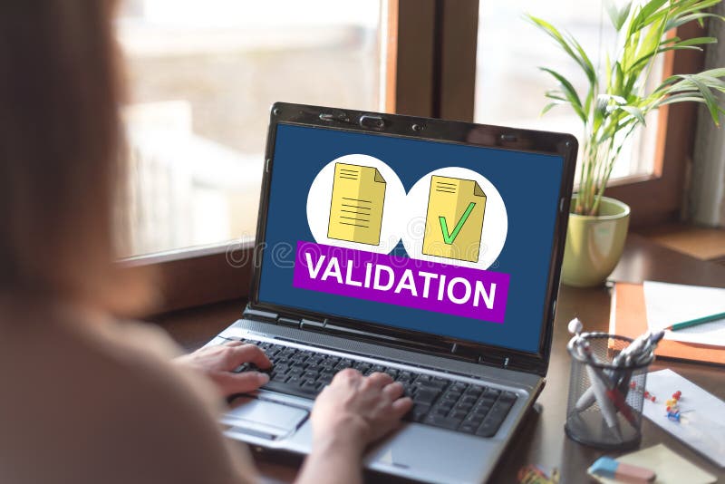 Document Validation Concept on a Laptop Screen Stock Photo - Image of ...