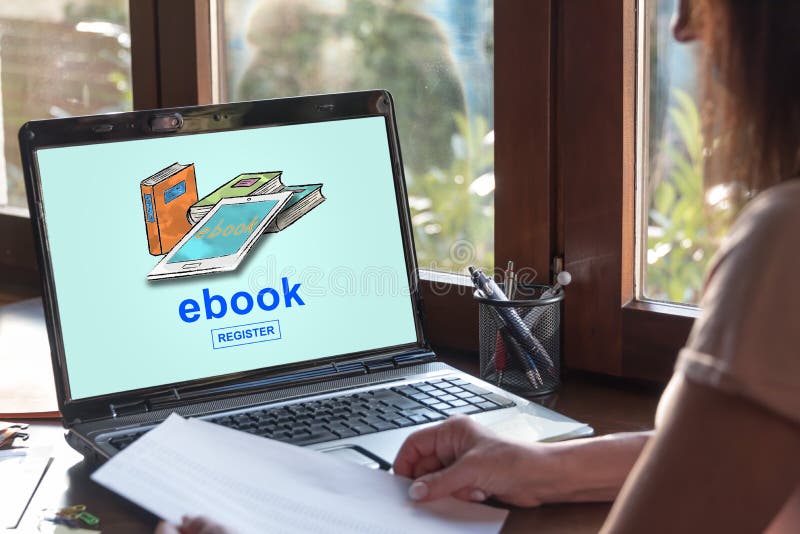 E-book Concept on a Laptop Screen Stock Photo - Image of elearning ...