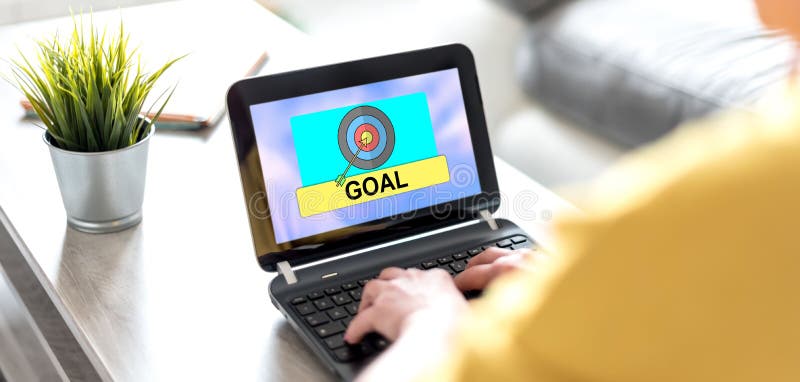 Goal Concept on a Laptop Screen Stock Photo - Image of application ...