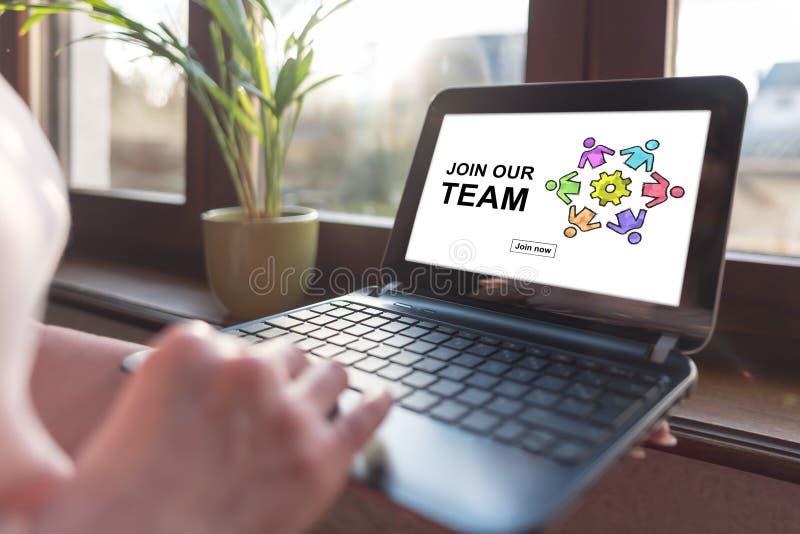 Join Our Team Concept on a Laptop Screen Stock Image - Image of concept ...