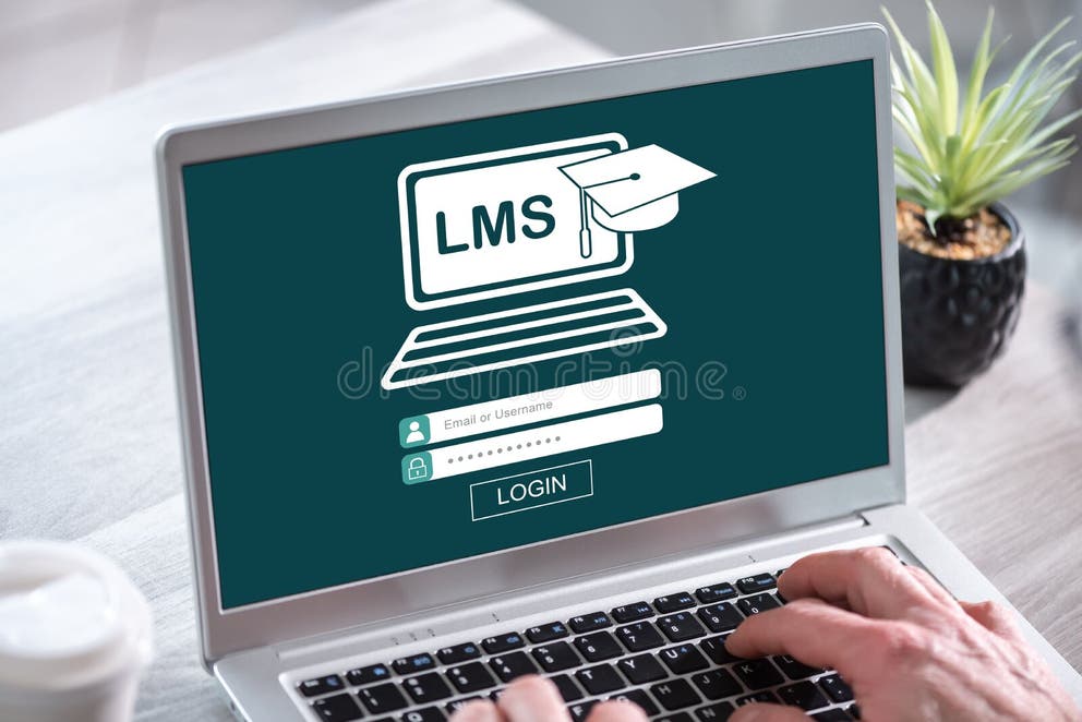 Lms Concept on a Laptop Screen Stock Photo - Image of elearning ...