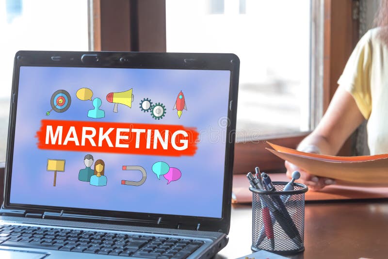Marketing Concept On A Laptop Screen Stock Image - Image of technology ... Marketing Concept On A Laptop Screen Stock Image - Image of technology ...