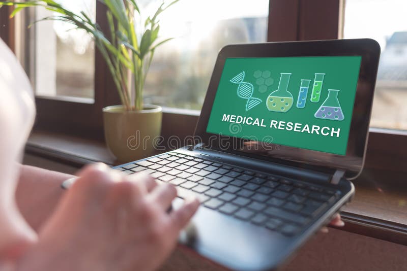 Medical Research Concept on a Laptop Screen Stock Photo - Image of ...