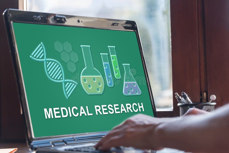 Medical Research Concept on a Laptop Screen Stock Image - Image of ...