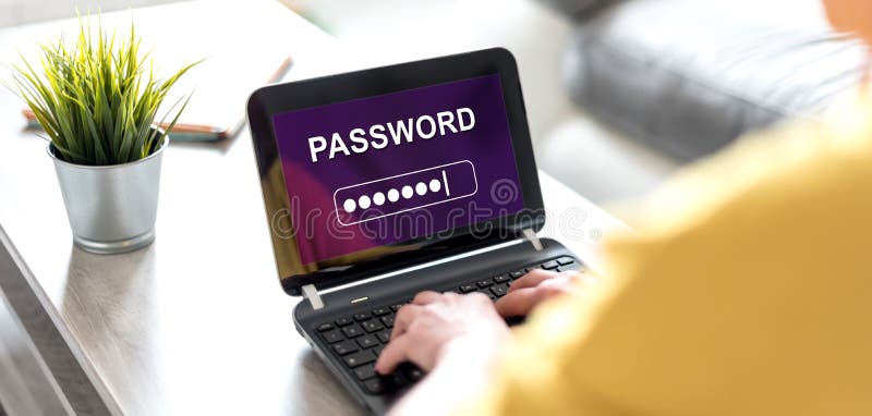 Password Concept on a Laptop Screen Stock Photo - Image of data, laptop ...
