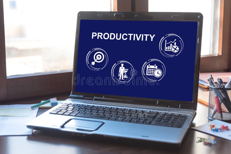 Productivity Concept on a Laptop Screen Stock Image - Image of analysis ...