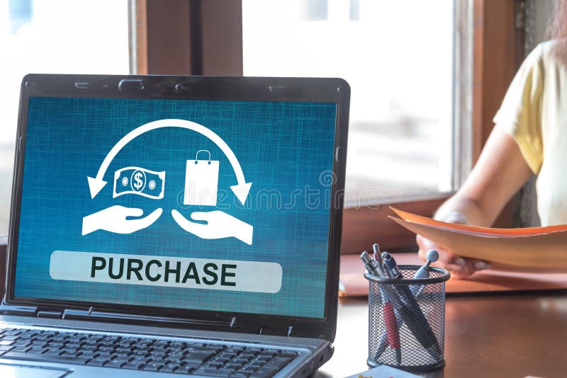 Purchase Concept on a Laptop Screen Stock Photo - Image of commerce ...