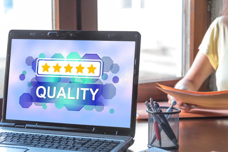 Quality Concept on a Laptop Screen Stock Photo - Image of ranking ...