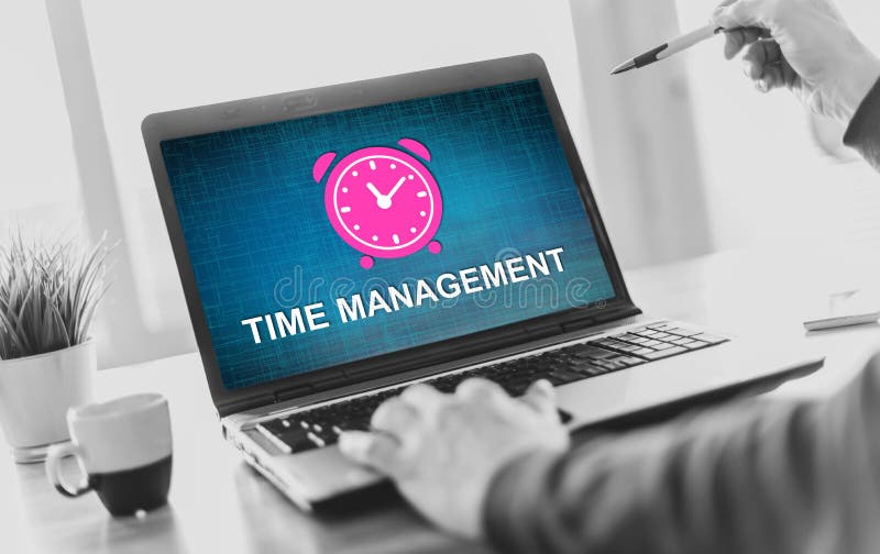 Time Management Concept on a Laptop Screen Stock Image - Image of ...