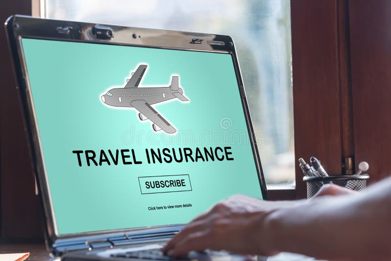 Travel Insurance Concept on a Laptop Stock Image - Image of risk, safe ...