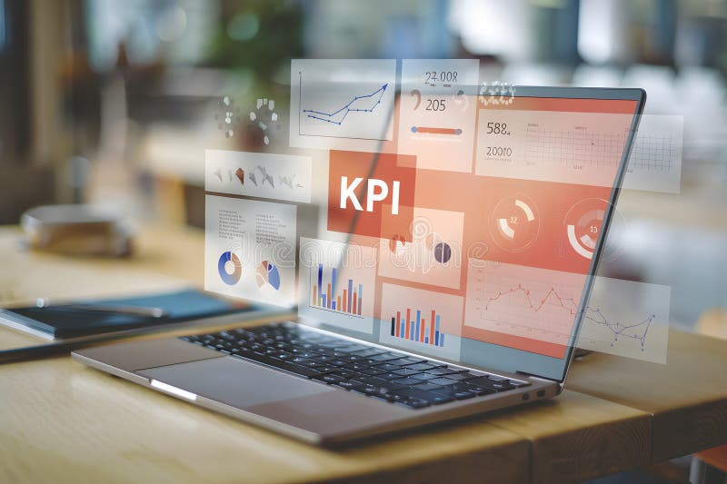 Laptop Screen Displays Key Performance Indicators KPI Data Analytics ...