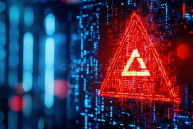 A Laptop Screen Displays a Red Warning Symbol, Representing a Potential ...