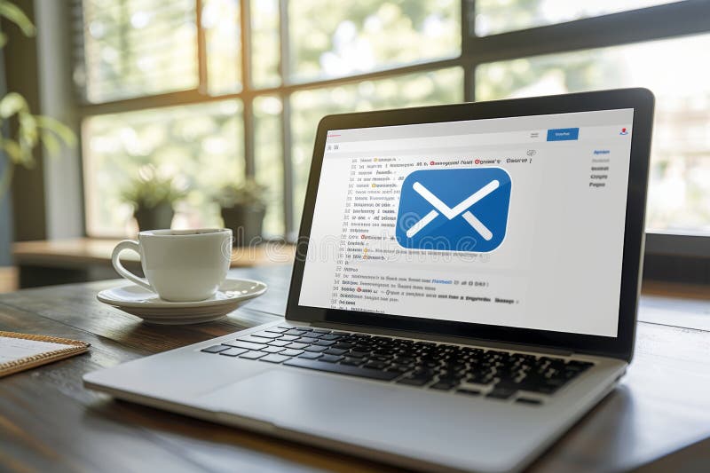 Laptop Screen with Email Interface for Sending and Receiving Messages ...