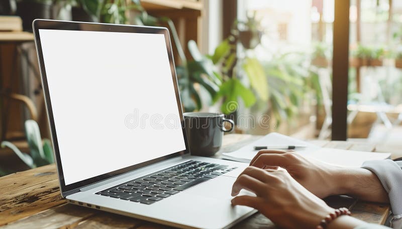 The Laptop Screen Glows White, Indicating the Man S Focus on His Task ...