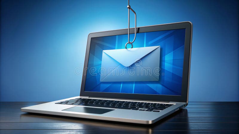 Laptop Screen with Hook and Email, 3D Illustration, Digital, Tech ...