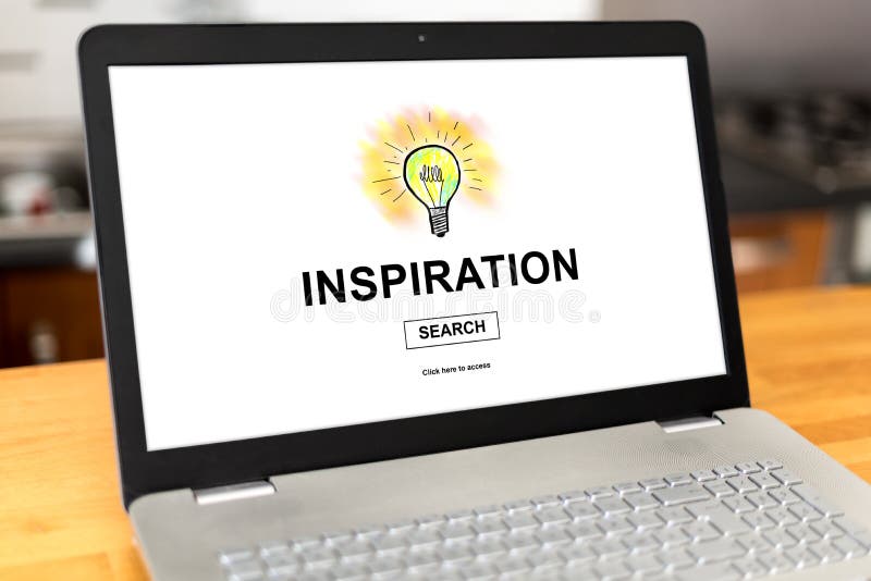 Inspiration Concept on a Laptop Stock Photo - Image of business, good ...