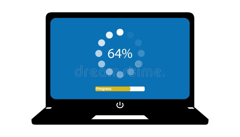 Laptop Screen and Loading Bar - Software Update Concept with Blue ...