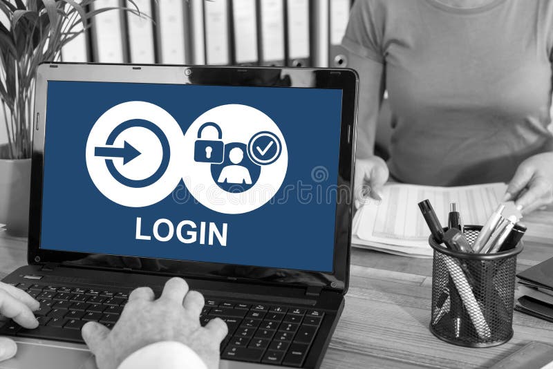 Login concept on a laptop stock image. Image of security - 220336199