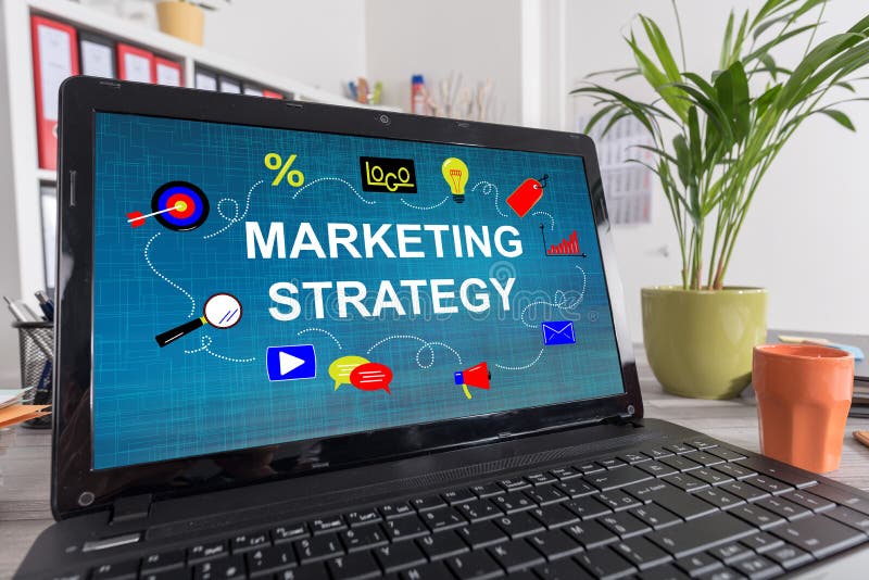 Marketing Strategy Concept on a Laptop Stock Image - Image of ...