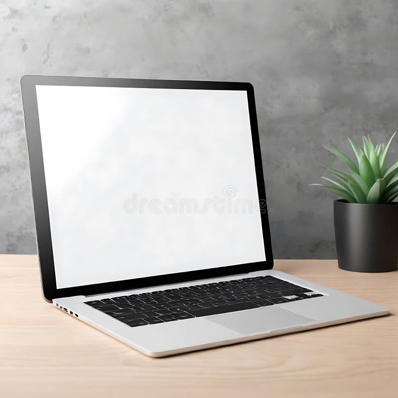 Realistic Laptop Screen Mockup Design Template Stock Illustration ...