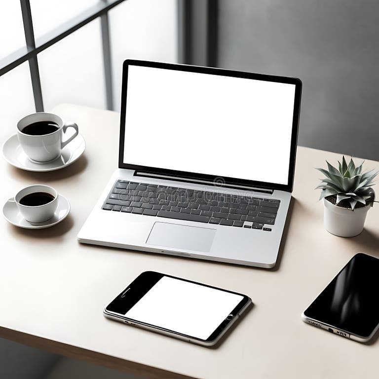 Realistic Laptop Screen Mockup Design Template Stock Illustration ...