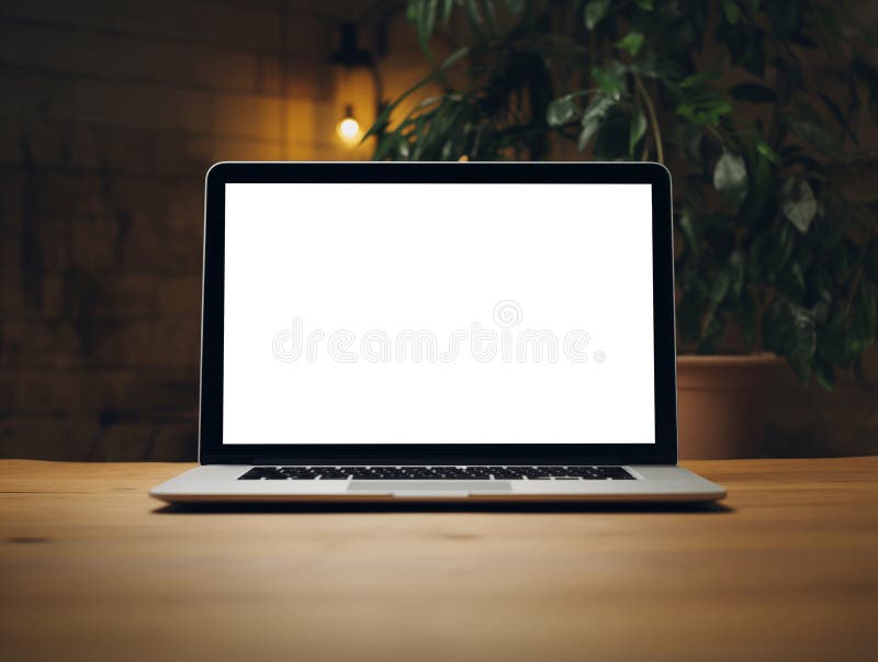 Laptop Screen Mockup, White Isolated Empty Computer Screen, Open Laptop ...