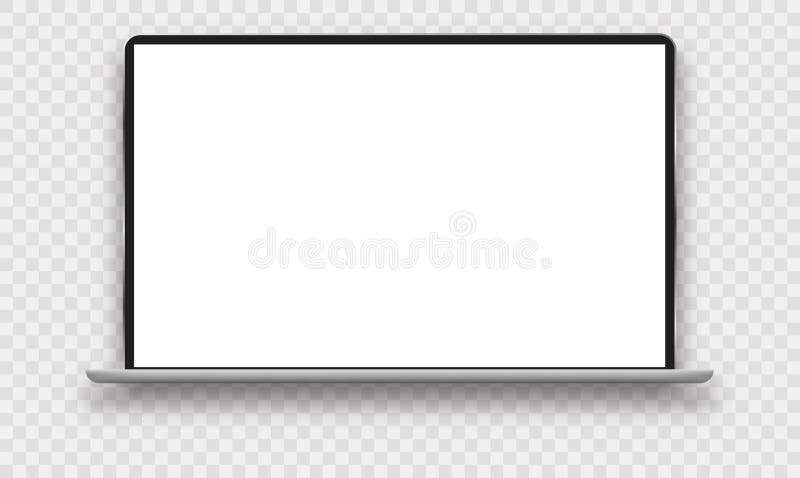 Laptop Screen Monitor . White Computer Screen Isolated Stock Vector ...