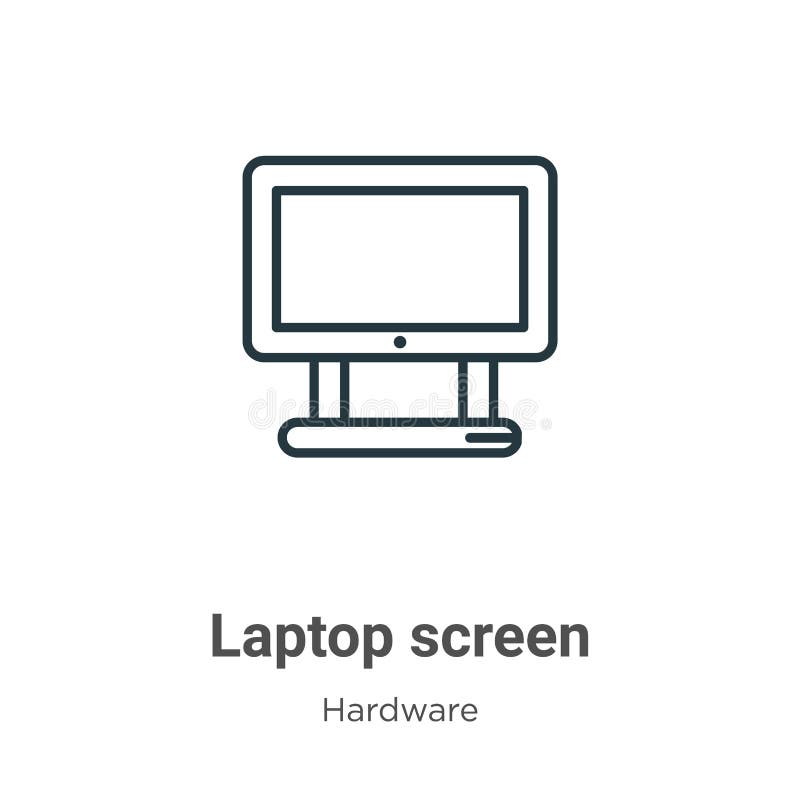 Outline Laptop Screen Vector Icon. Isolated Black Simple Line Element ...
