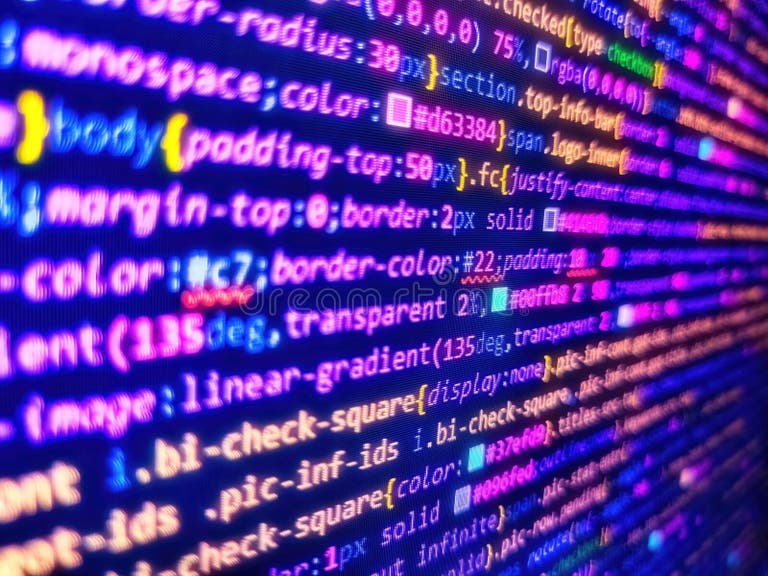 Laptop Screen Show Abstract Computer Programming Code Script ...